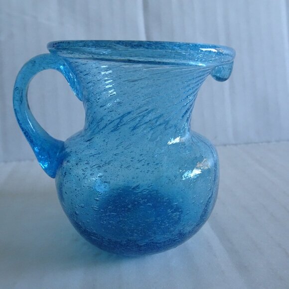 Accents | Pitcher Vase Small Glass Light Blue Transparent Pitcher Vase ...